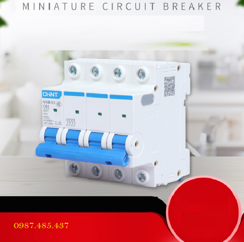ATTOMAT CHINT MCB 4P 63A - CB CHINT NXB63-C63A - CTY TNHH TBĐ THUẬN PHONG