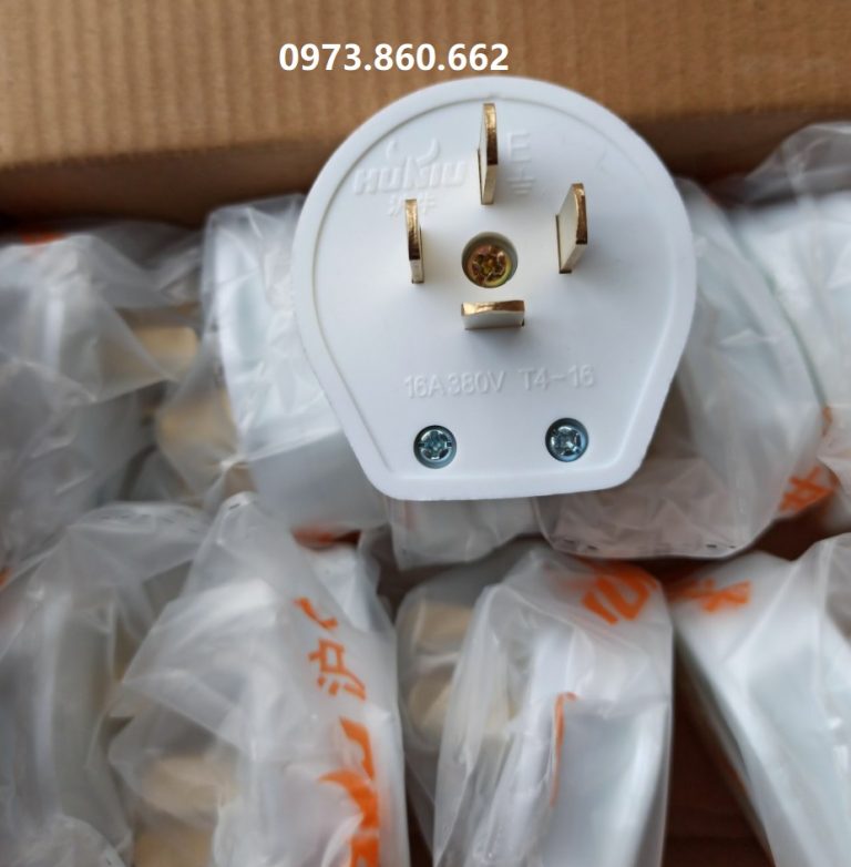 Ổ cắm 3 pha 4 lỗ 16A 380V Huniu- Ổ cắm công nghiệp 4 chấu 16A - CTY TNHH TBĐ THUẬN PHONG
