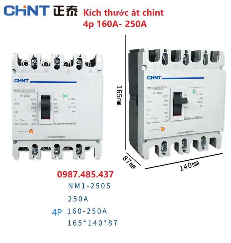 Aptomat 3 pha 4 cực MCCB 4P 160A CHINT - NM1-125S/4300 - CTY TNHH TBĐ THUẬN PHONG