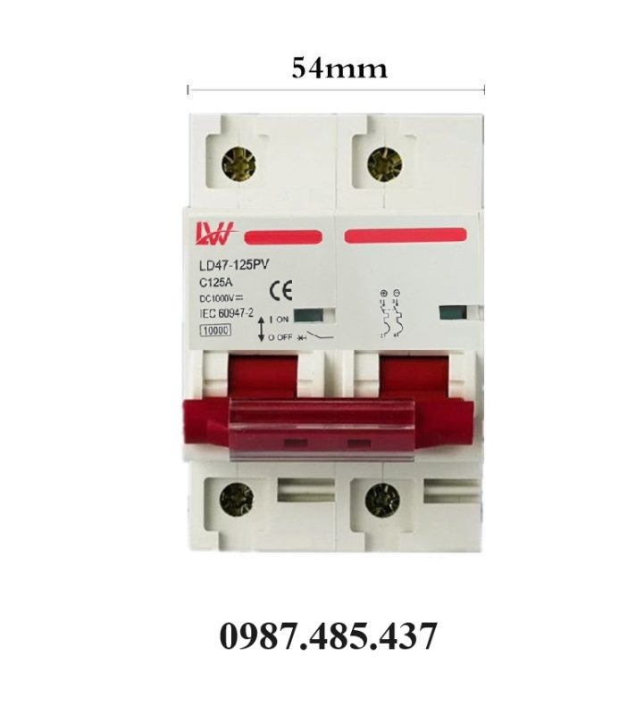 Aptomat MCB DC 2P 125A 1000Vdc LW, LD47-125PV, cầu dao dùng cho bình acquy, pin lưu trữ - CTY ...